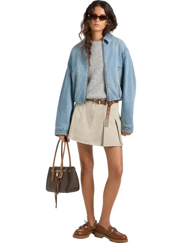 Michael Kors Denim Bomber Jacket - Blue