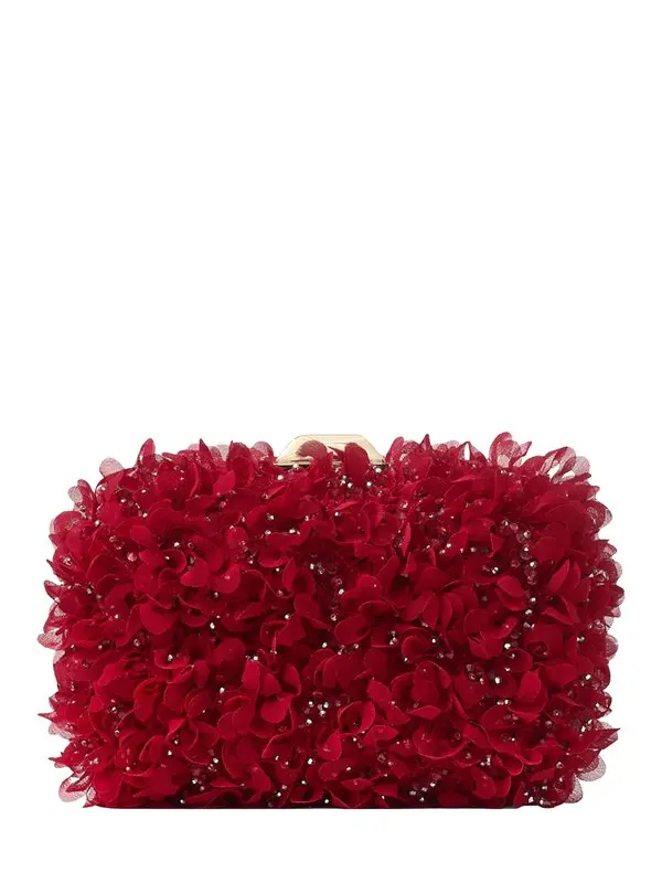 JIMMY CHOO Flower-embellished Clutch - Red