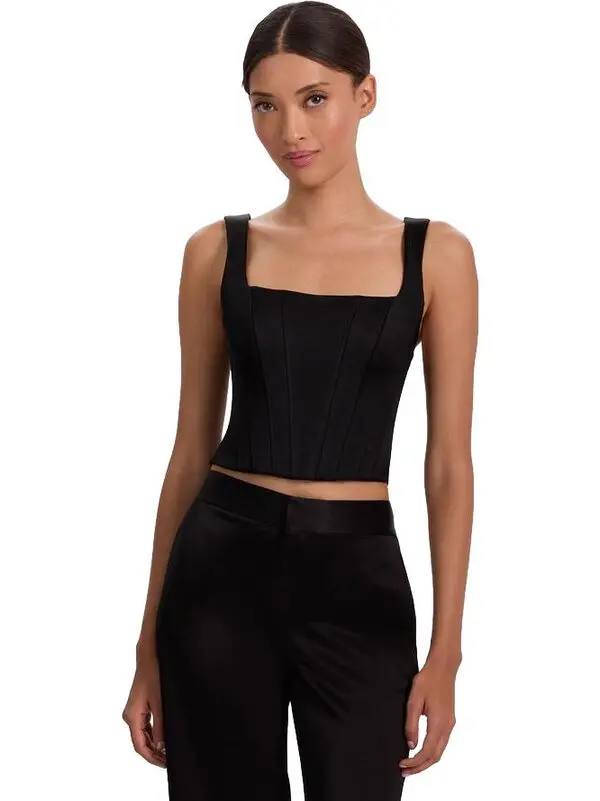 Alice + Olivia Lilianna Corset Top - Black