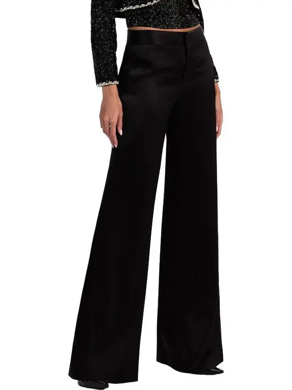 Alice + Olivia Shane Wide Leg Pant - Black