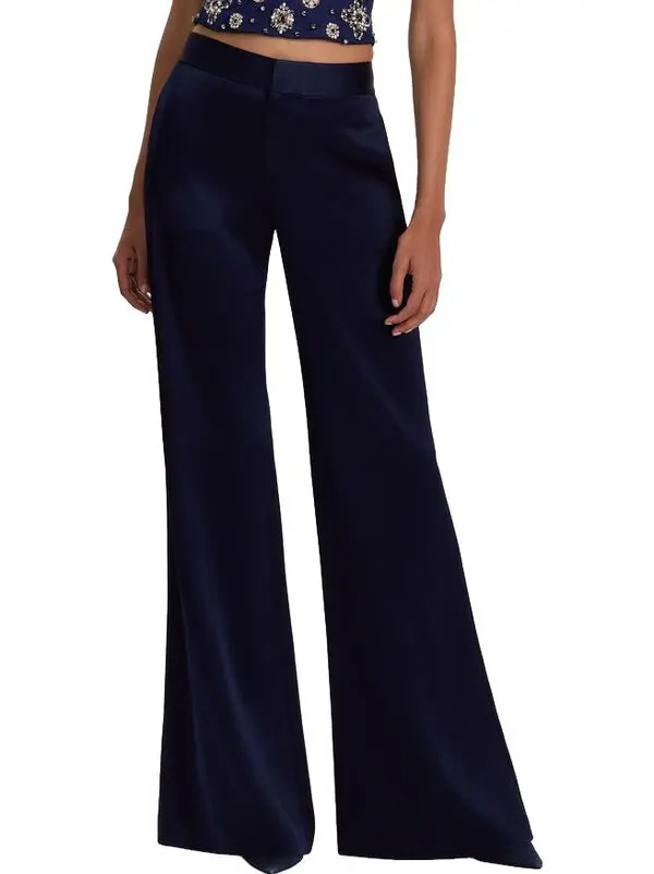 Alice + Olivia Shane Wide Leg Pant - Navy