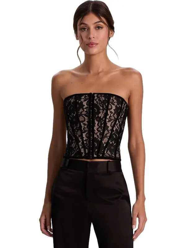 Alice + Olivia Cosette Lace Corset - Black