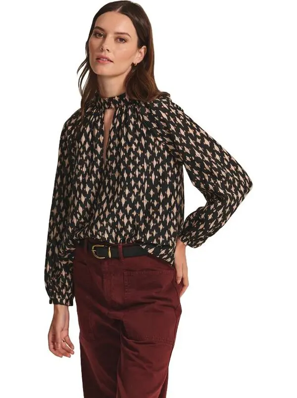 Velvet By Graham & Spencer Malia Printed Blouse - Natural