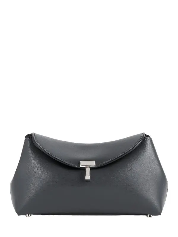 TOTEME Mini T-lock Leather Clutch - Shark