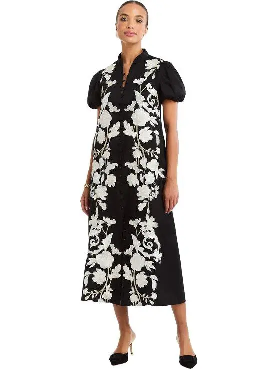 Mestiza New York Elliana Barong Midi Dress - Black