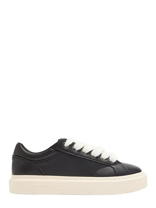 CLEENS Ace Chunky Lace-up Leather Sneakers - Black