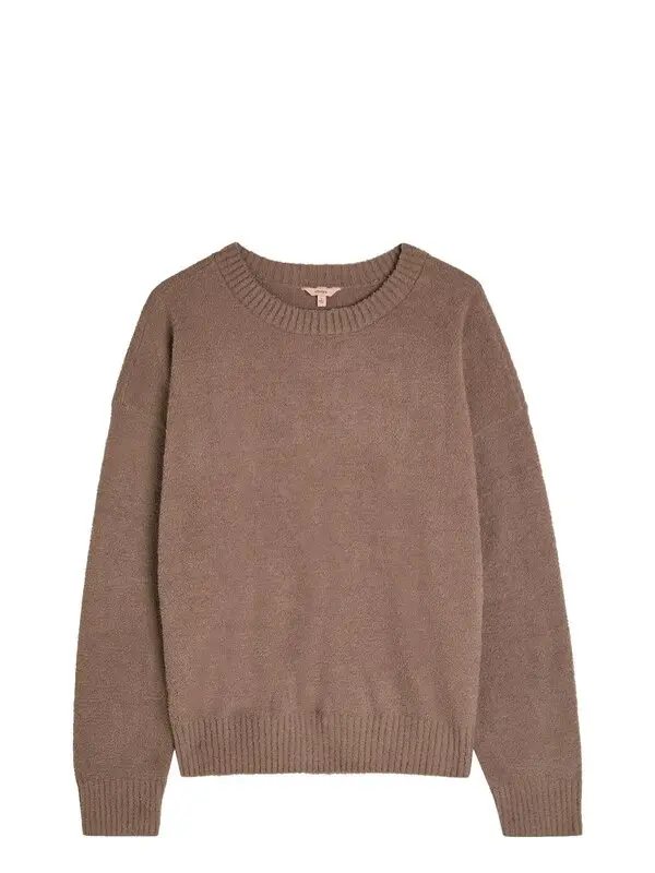 Eberjey Recycled Bouclé Relaxed Fit Sweatshirt - Taupe