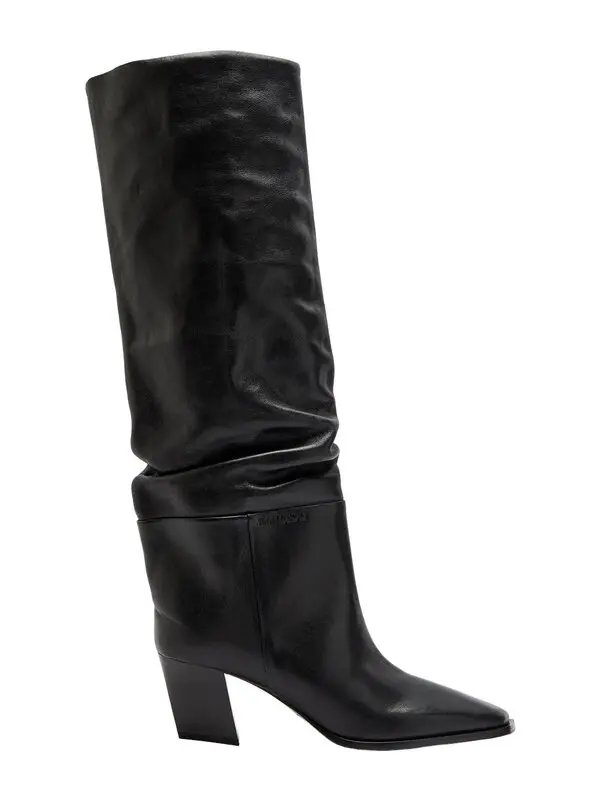 JIMMY CHOO Hart 60 Leather Knee-high Boots - Black