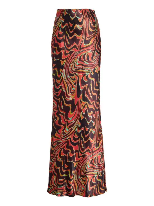 Christopher John Rogers Satin Maxi Skirt - Multi