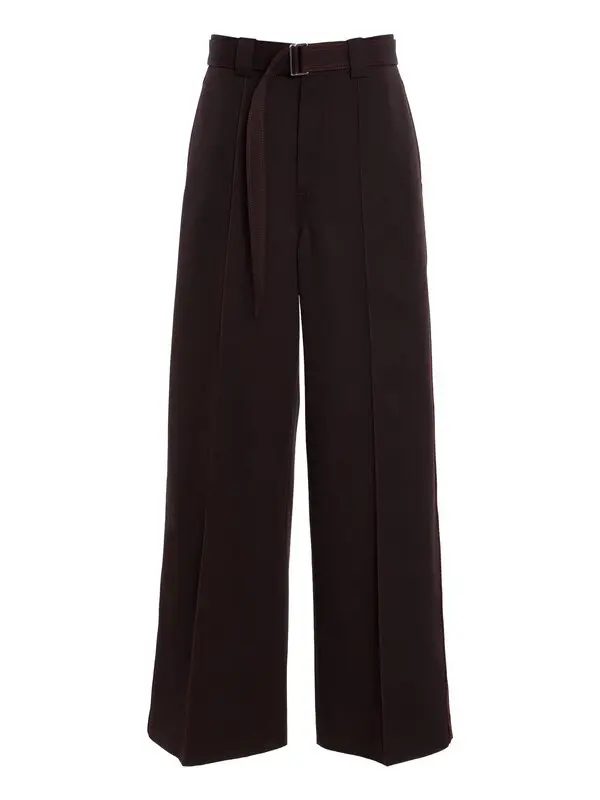 Christopher John Rogers Wool Wide-leg Pants - Brown