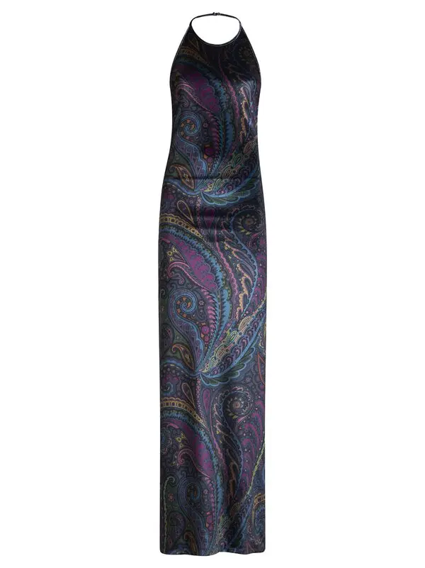 Etro Velvet Halter Maxi Dress - Multi