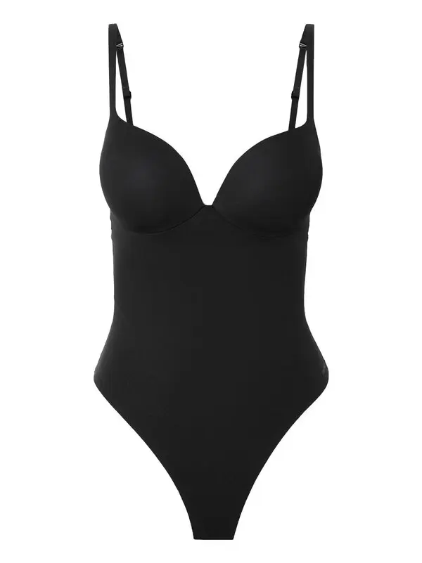 SKIMS Ultimate Body Push-up Thong Bodysuit - Black
