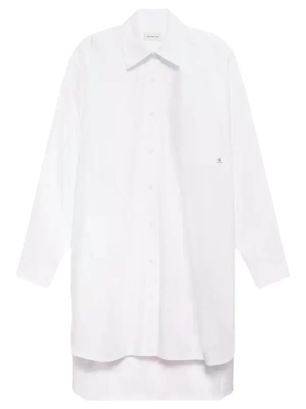 Calvin Klein Chest-pocket Midi Shirt Dress - White