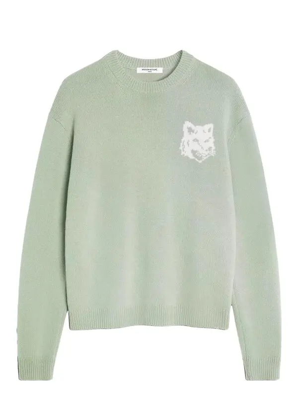 Maison Kitsuné Fox Head Crew-neck Sweater - Green