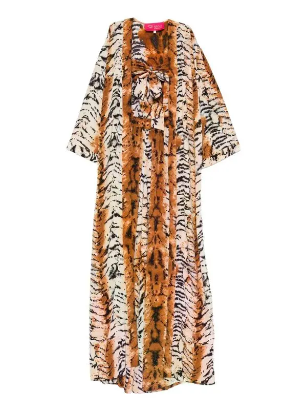 MIAU BY CLARA ROTESCU Animal-print Maxi Length All-in-one - Brown