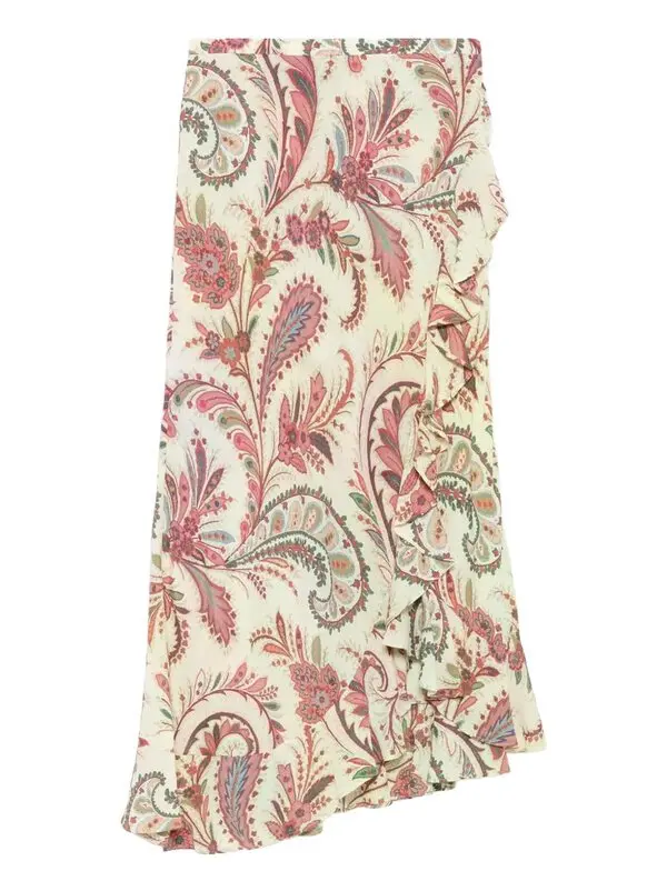 Etro Paisley Asymmetric Skirt - Neutrals