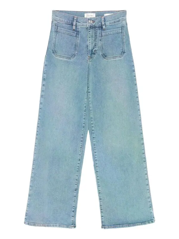 FRAME Belt-loops Wide Leg Jeans - Blue