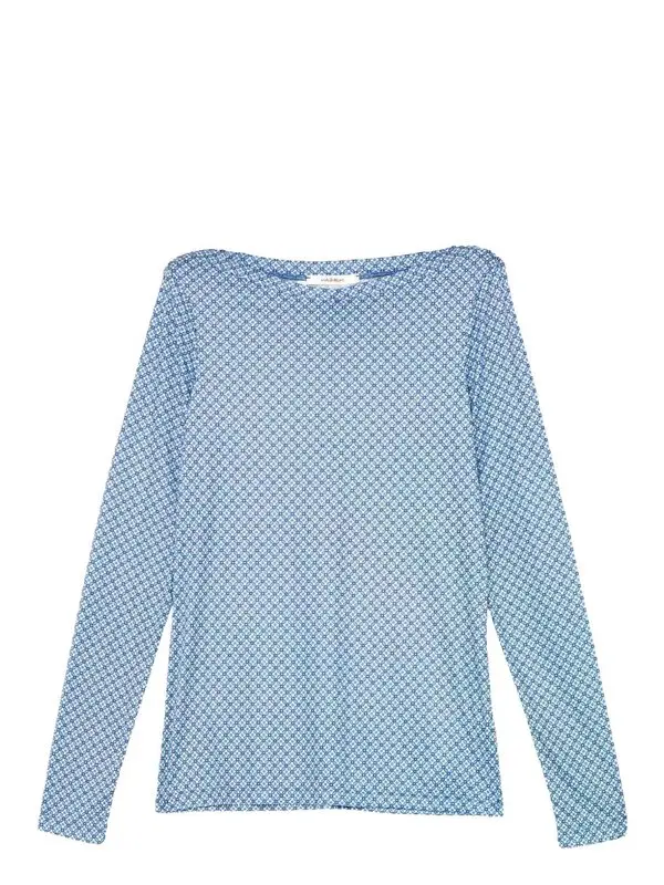 Malìparmi Geometric-print Boat-neck Top - Blue