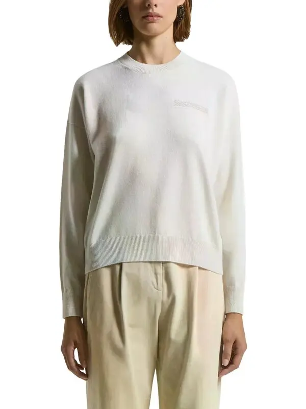 Peserico Long-sleeved Sweater With Detailing - White