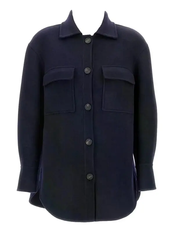 AFTERCOAT Patch-pocket Wool-blend Jacket - Blue