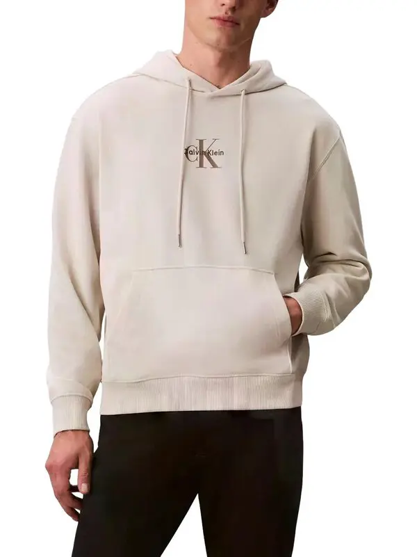 Calvin Klein Logo-print Hoodie - Neutrals