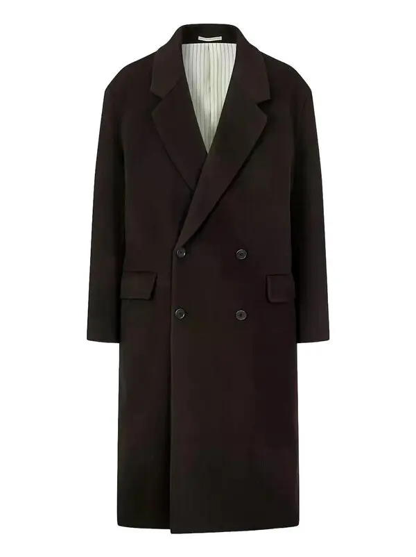 MAN ON THE BOON. Double-breasted Blended Coat - Brown
