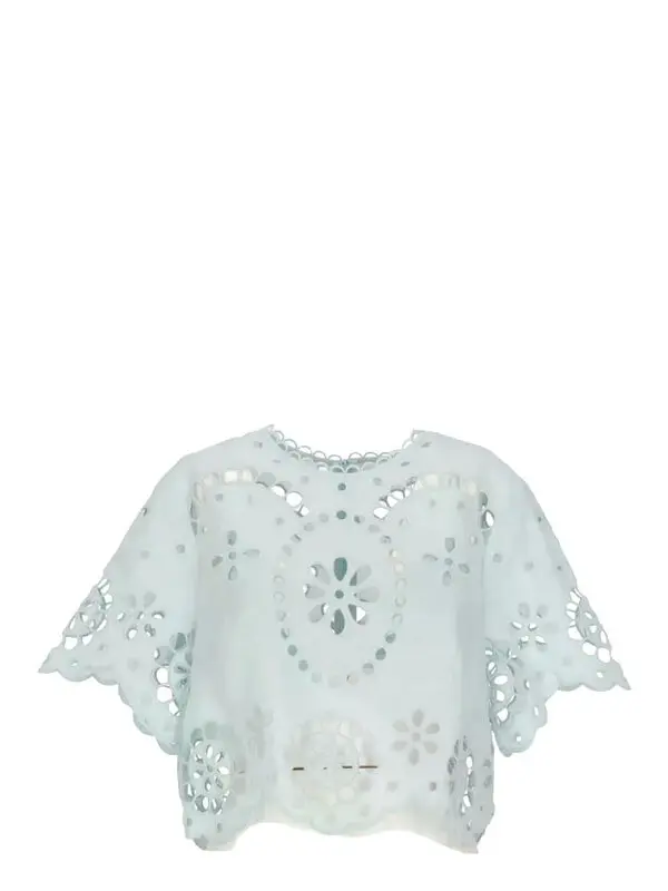 Zimmermann Awaken Embroidered Blouse - Blue