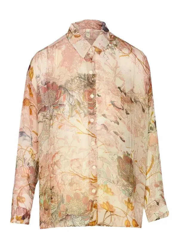 YAVI Printed Button Down Shirt - Neutrals