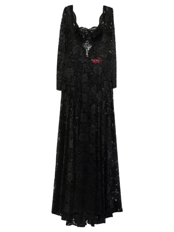 MIAU BY CLARA ROTESCU Floral Maxi Dress - Black