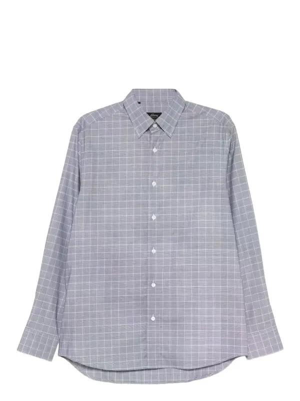 Brioni Checked Button Shirt - Blue