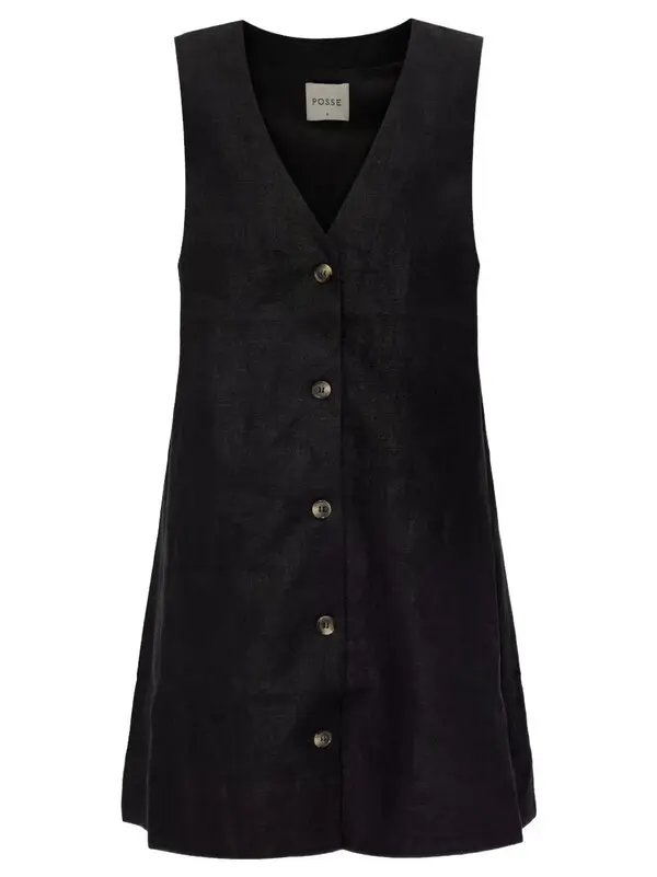 Posse Nancy Button-up Mini Dress - Black