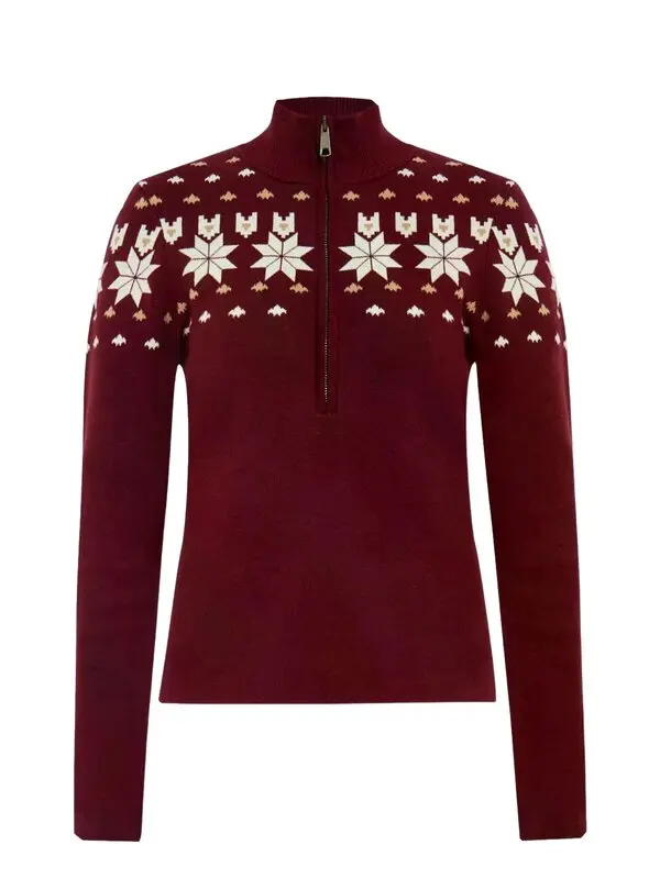 The Upside Le Ski Blanche Half-zip Patterned Ski Top - Red