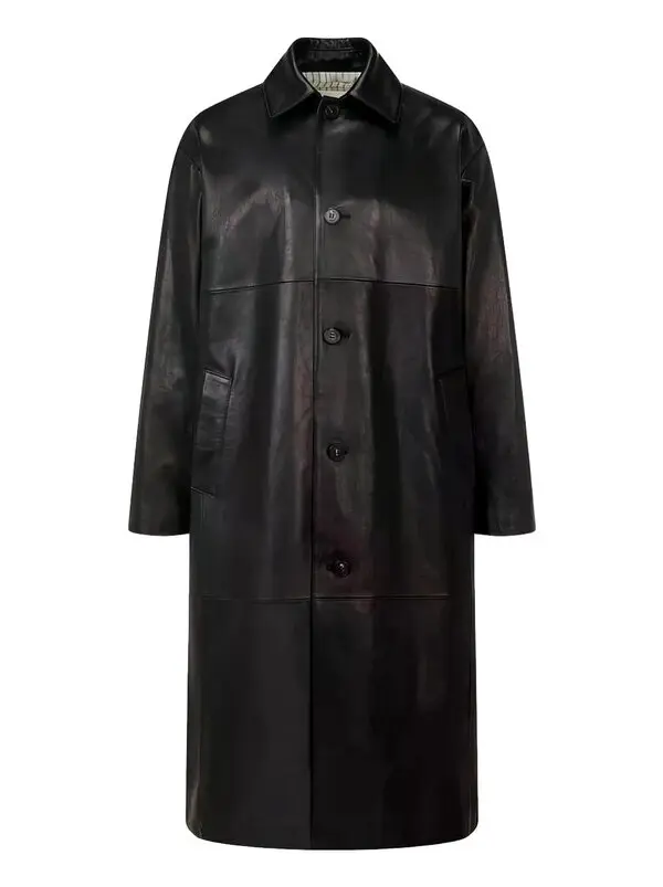 MAN ON THE BOON. Calf Leather Single Coat - Black