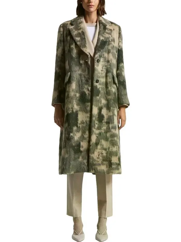 Peserico Patterned Buttoned Coat - Neutrals