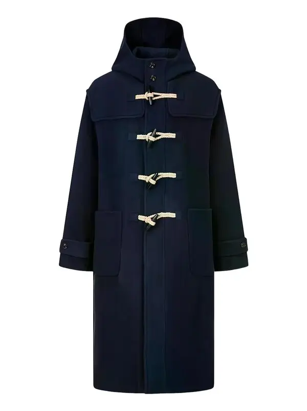 MAN ON THE BOON. Hooded Duffle Coat - Blue