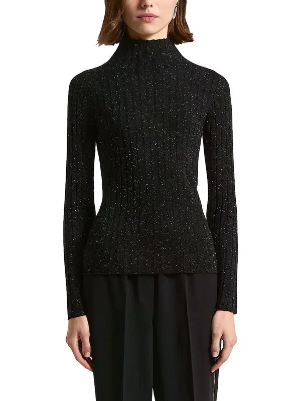 Peserico High-neck Ribbed Knitwear - Black