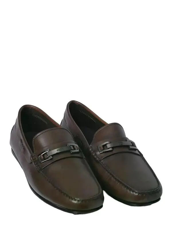 TOD'S Gommini Metal-clamp Loafers - Brown