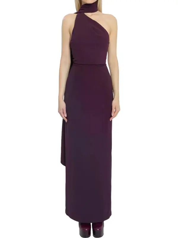 Solace London Demi One-shoulder Maxi Dress - Purple