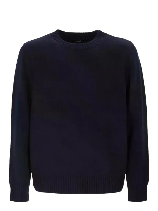 Add Fine Knit Wool Sweatshirt - Blue