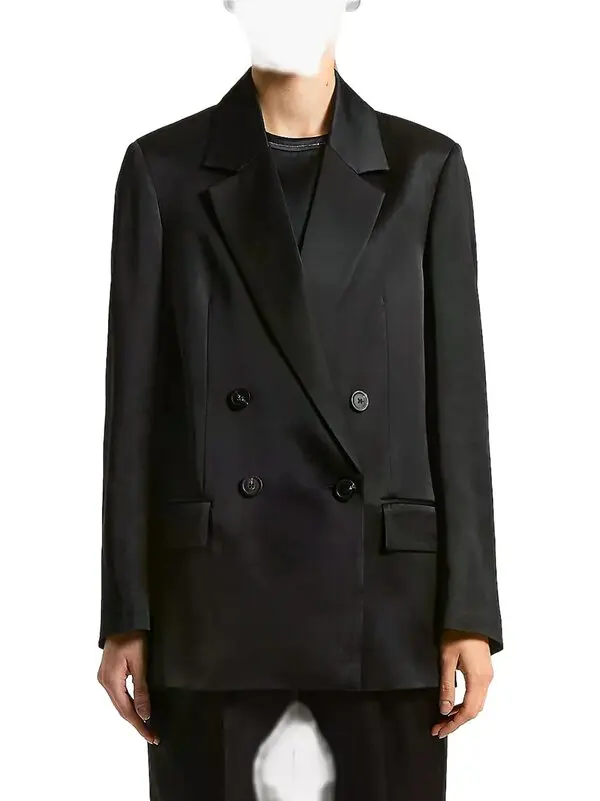 Peserico Flap-pockets Double-breasted Blazer - Black