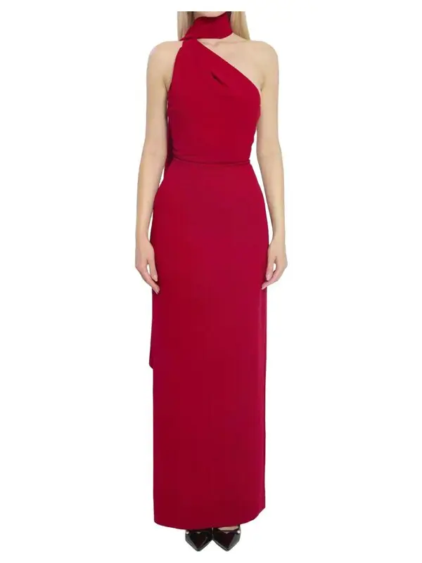 Solace London Demi One-shoulder Maxi Dress - Red