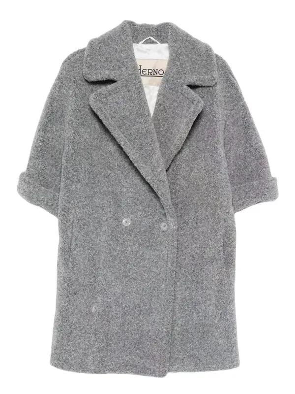 Herno Melange Teddy Coat - Grey