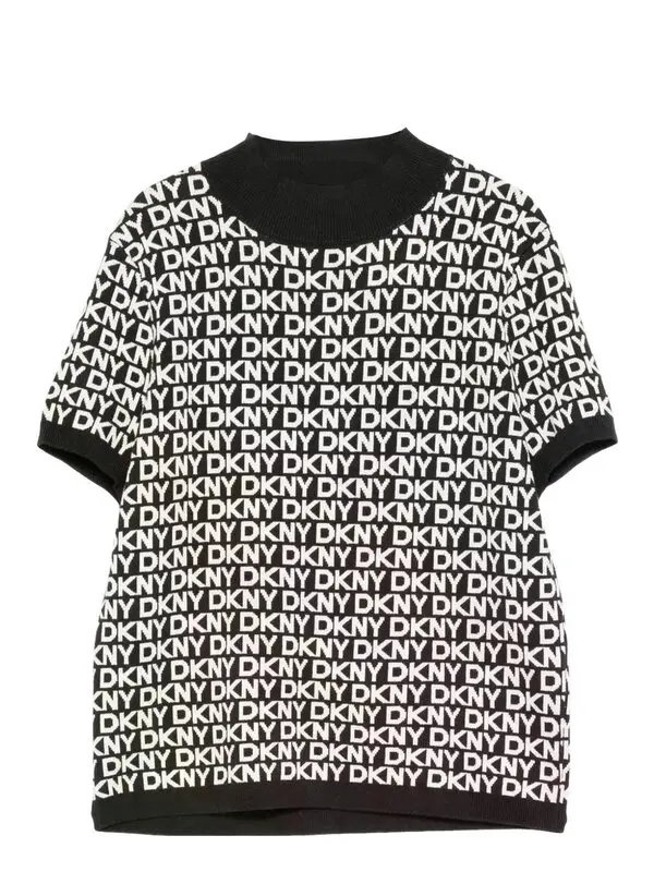 Dkny Logo-pattern Top - Black