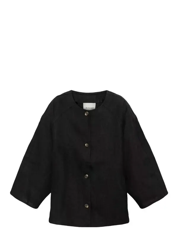 Posse Olivia Buttoned Top - Black