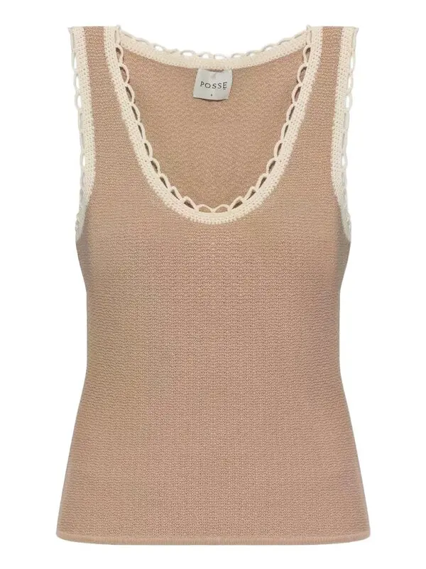 Posse Willow Crochet-trim Top - Neutrals