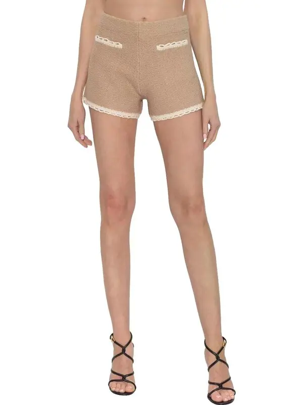Posse Willow Crochet-trim Shorts - Neutrals