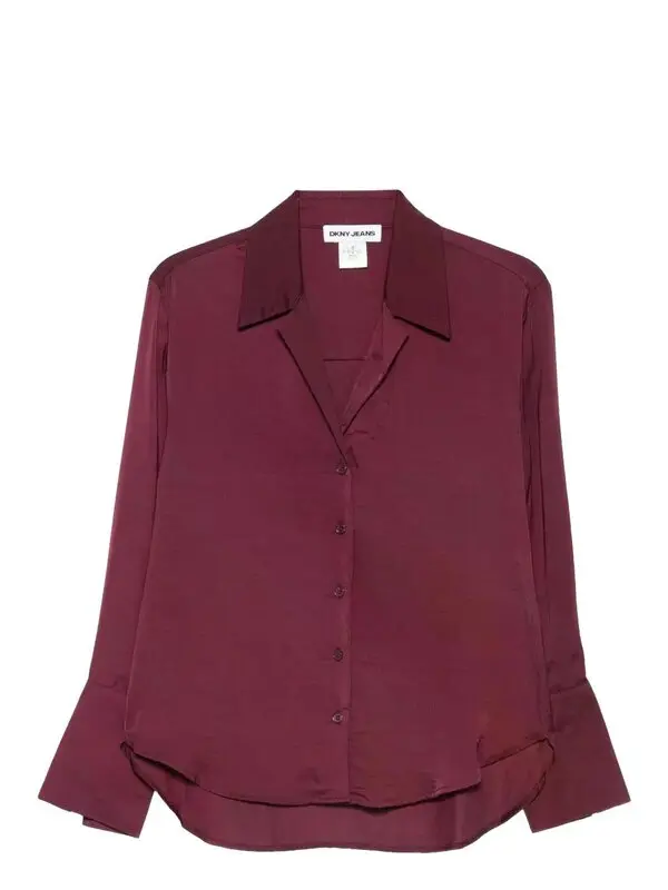 Dkny Button-front Long-sleeve Shirt - Purple