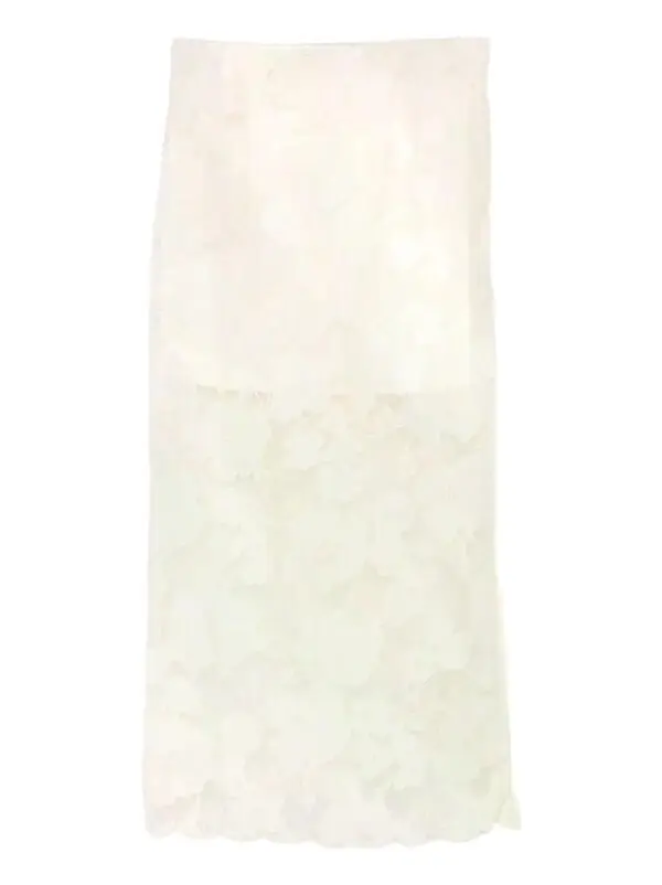 MALINA Floral Scalloped Skirt - Neutrals