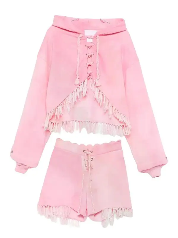 LOULOU Fringe-detail All-in-one - Pink