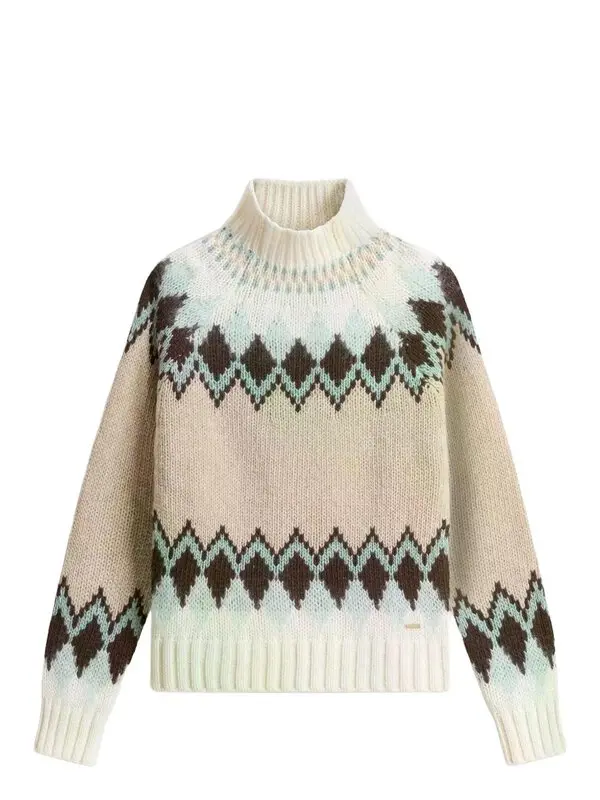 Woolrich Fair Isle Pattern Turtleneck Sweater - Neutrals